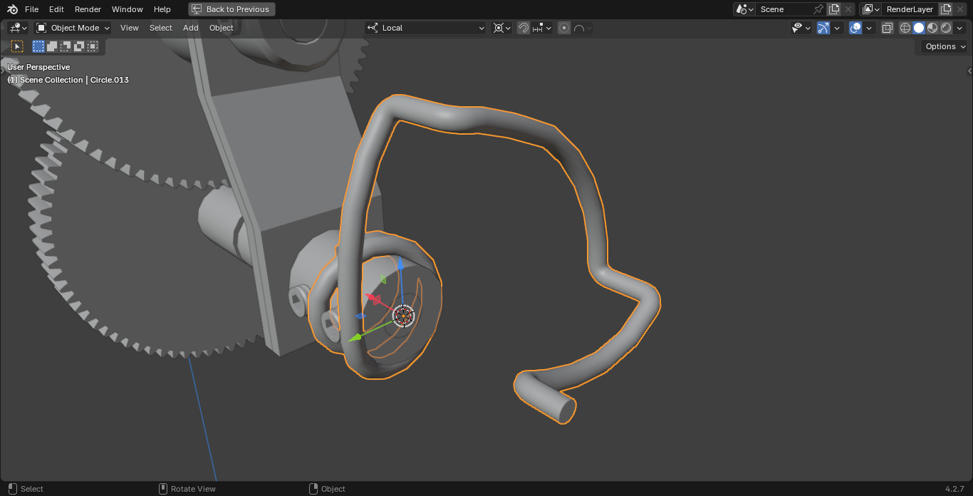 Representation of a Crank Arm – Singed Pinions